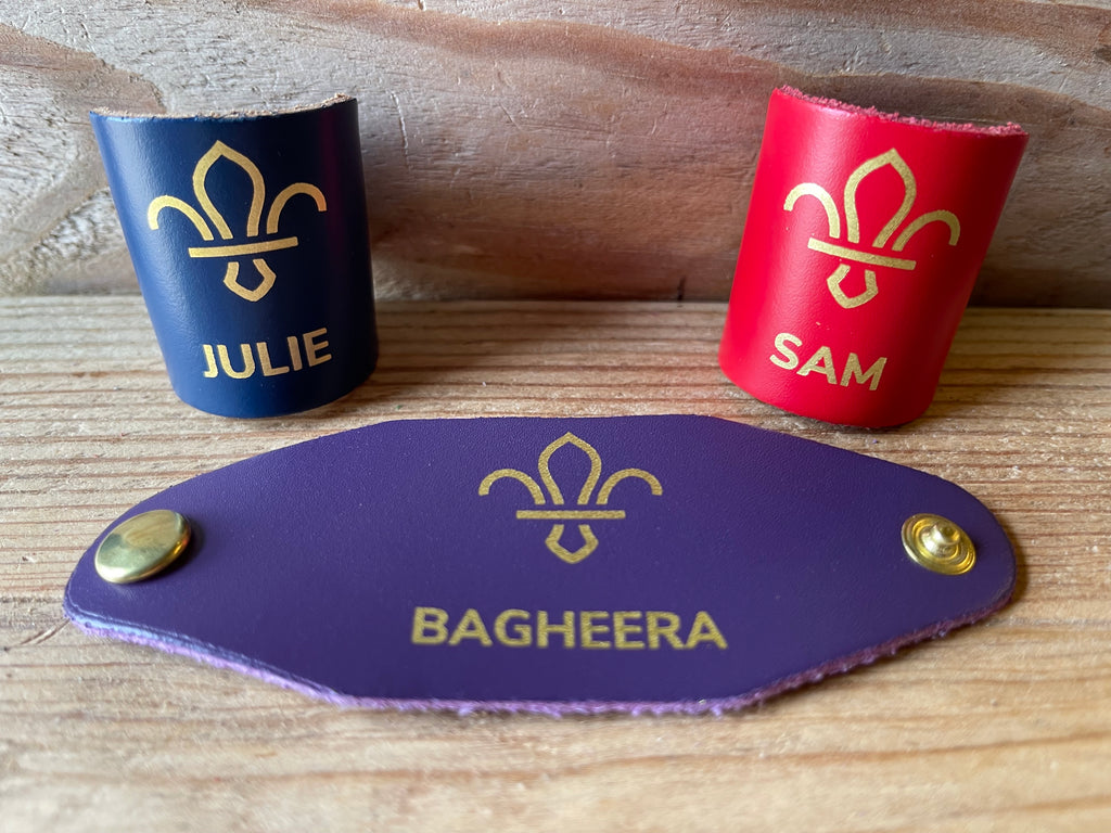 Personalised Leather Scout Woggle | Personalise your own Scout Name Wo ...