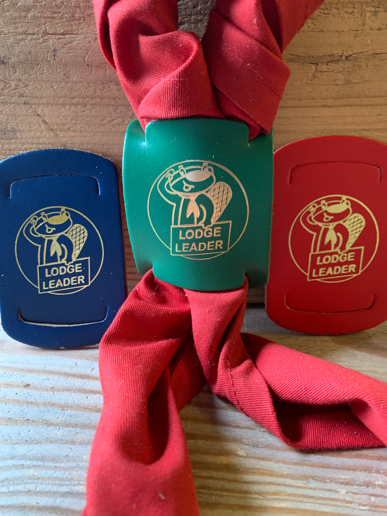 Small Beaver Scout UK LODGE LEADER Neck Slide| Gold Print Leather Scou ...