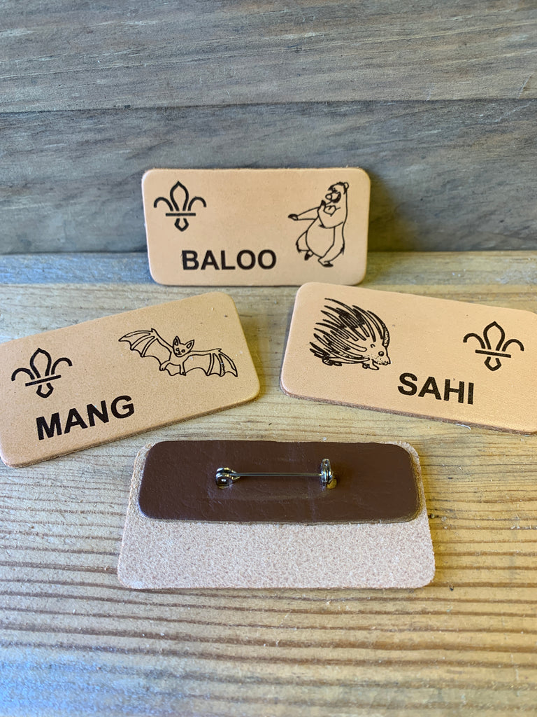 Leather Scout Leader Leather Badge | Scout Leader Character Name Badge ...
