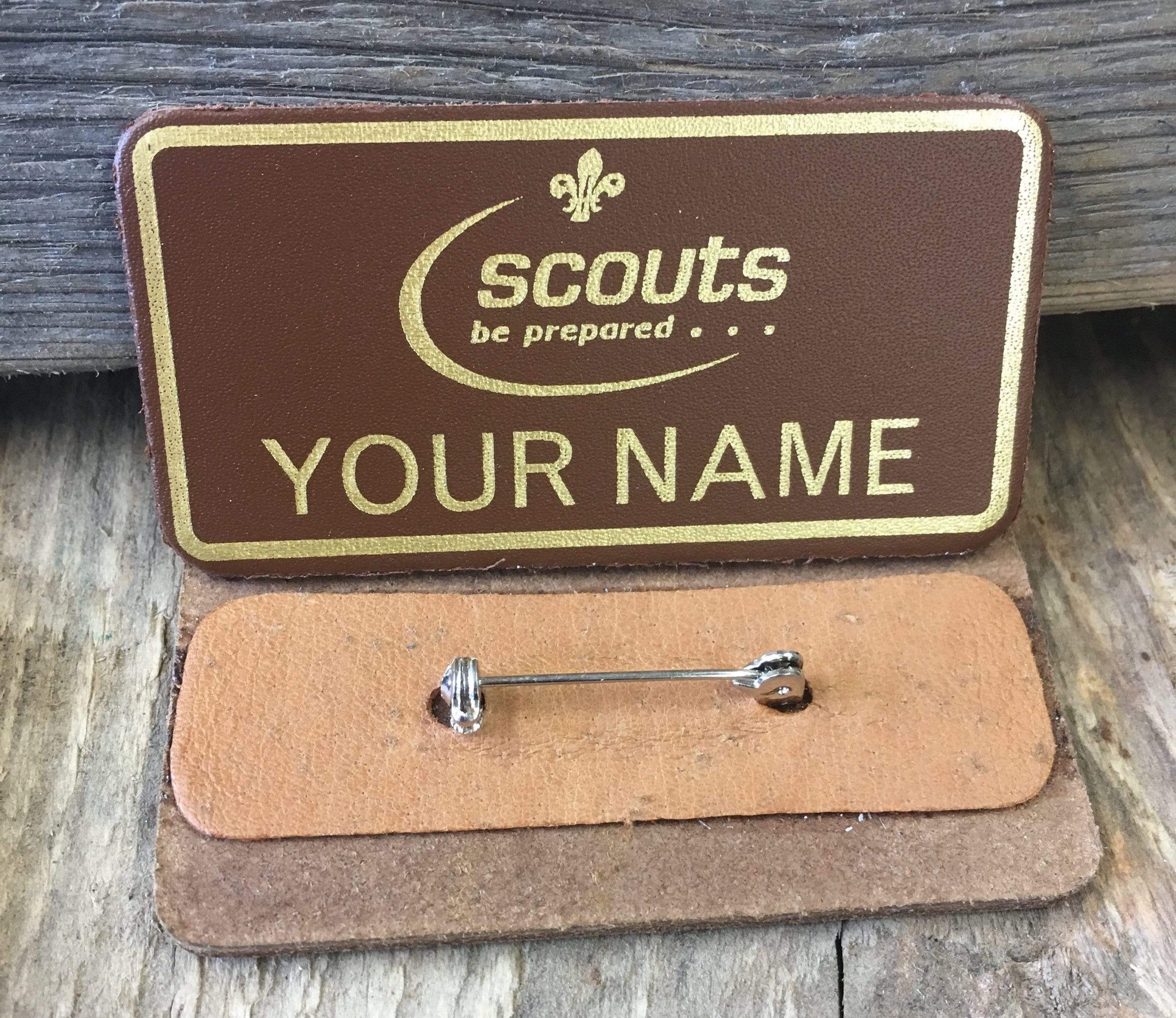 Personalised Leather Scout Leader Badge | Personalise Your Own Leather ...