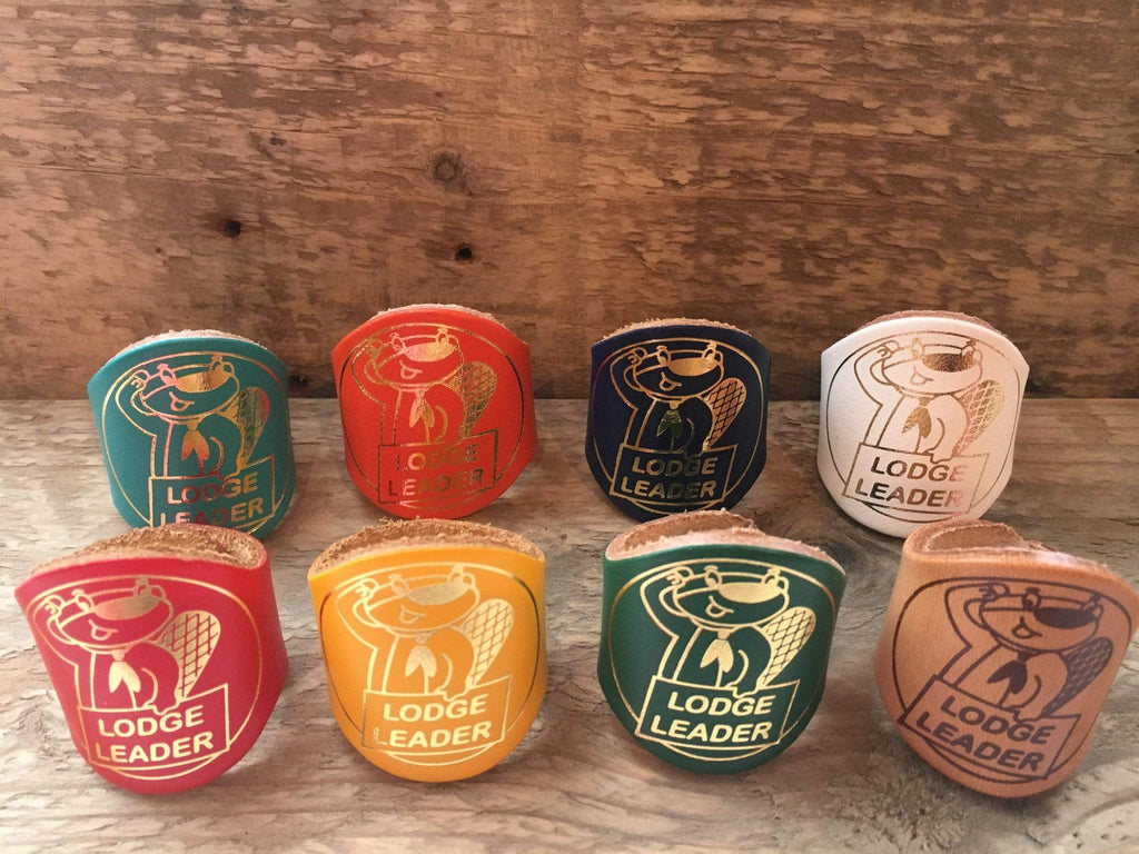 Beaver Scout UK Lodge Leader Leather Woggle | Handmade Gold Print Desi ...