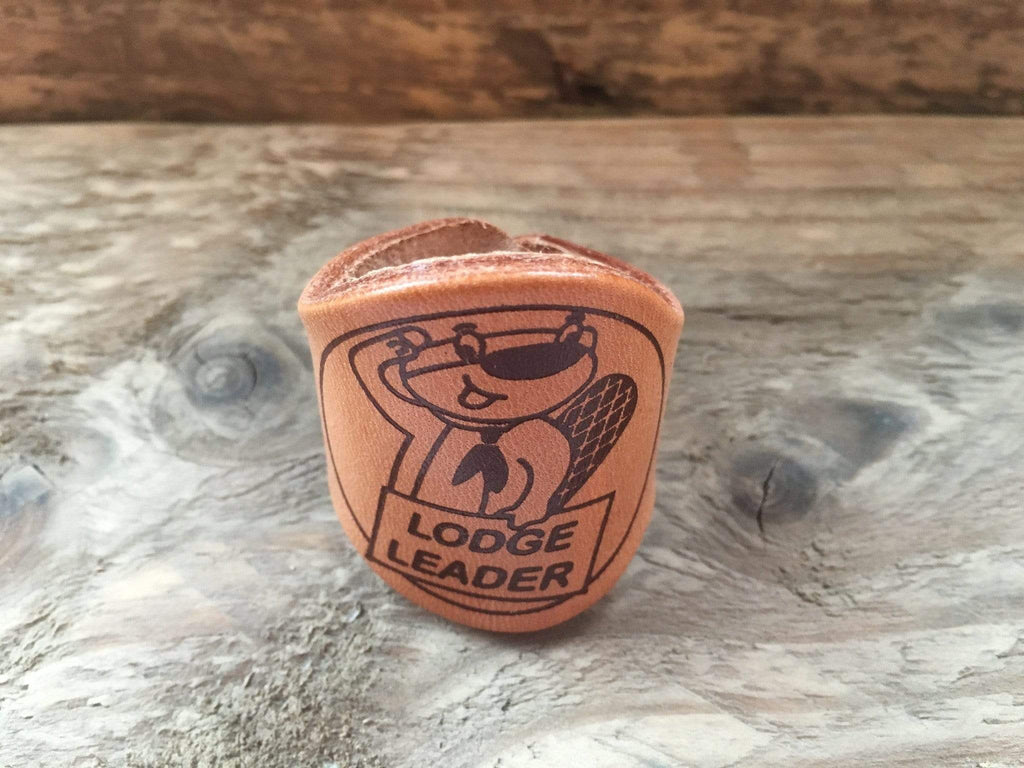 Beaver Scout UK Lodge Leader Leather Woggle | Handmade Gold Print Desi ...
