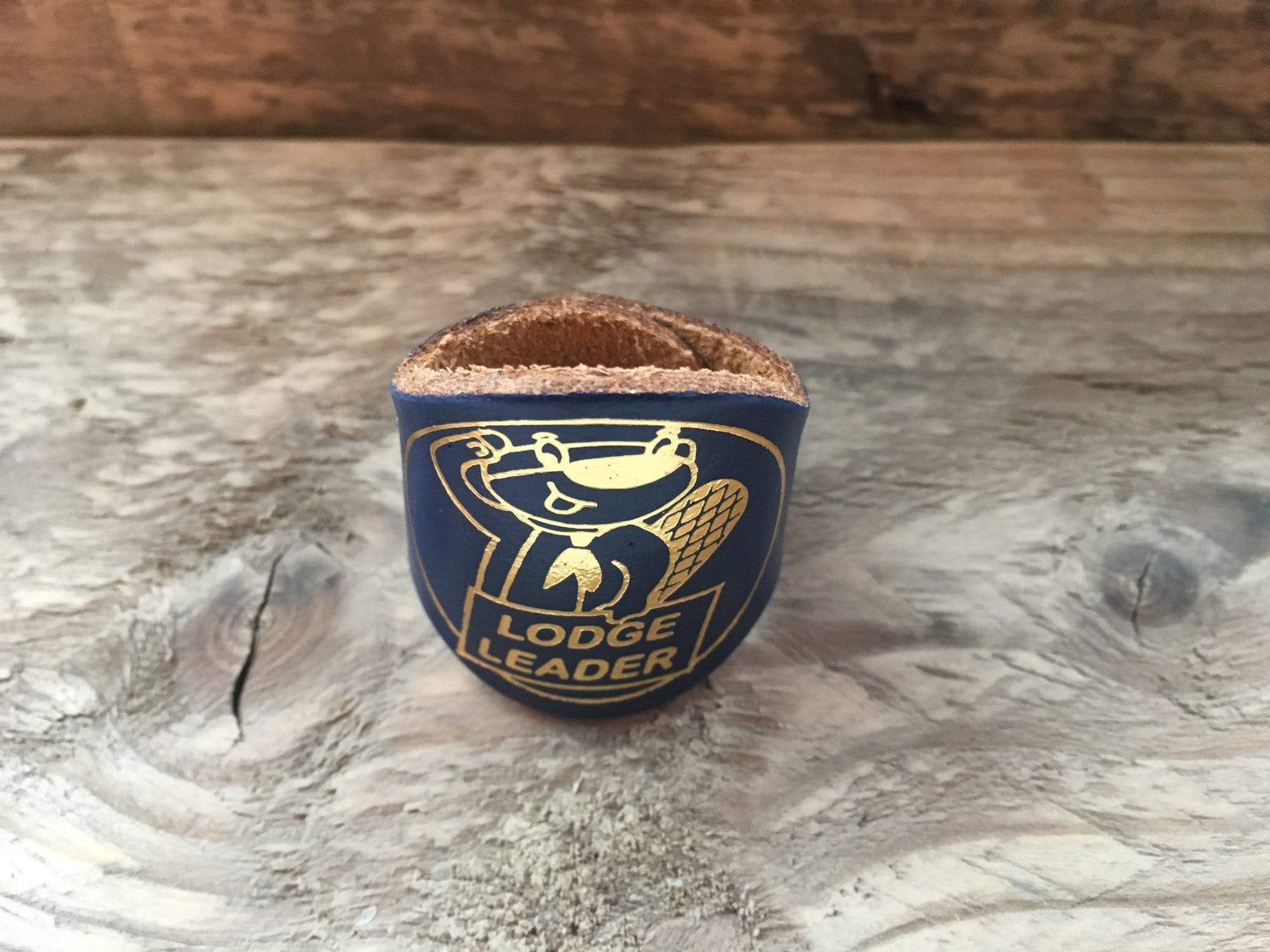 Beaver Scout UK Lodge Leader Leather Woggle | Handmade Gold Print Desi ...