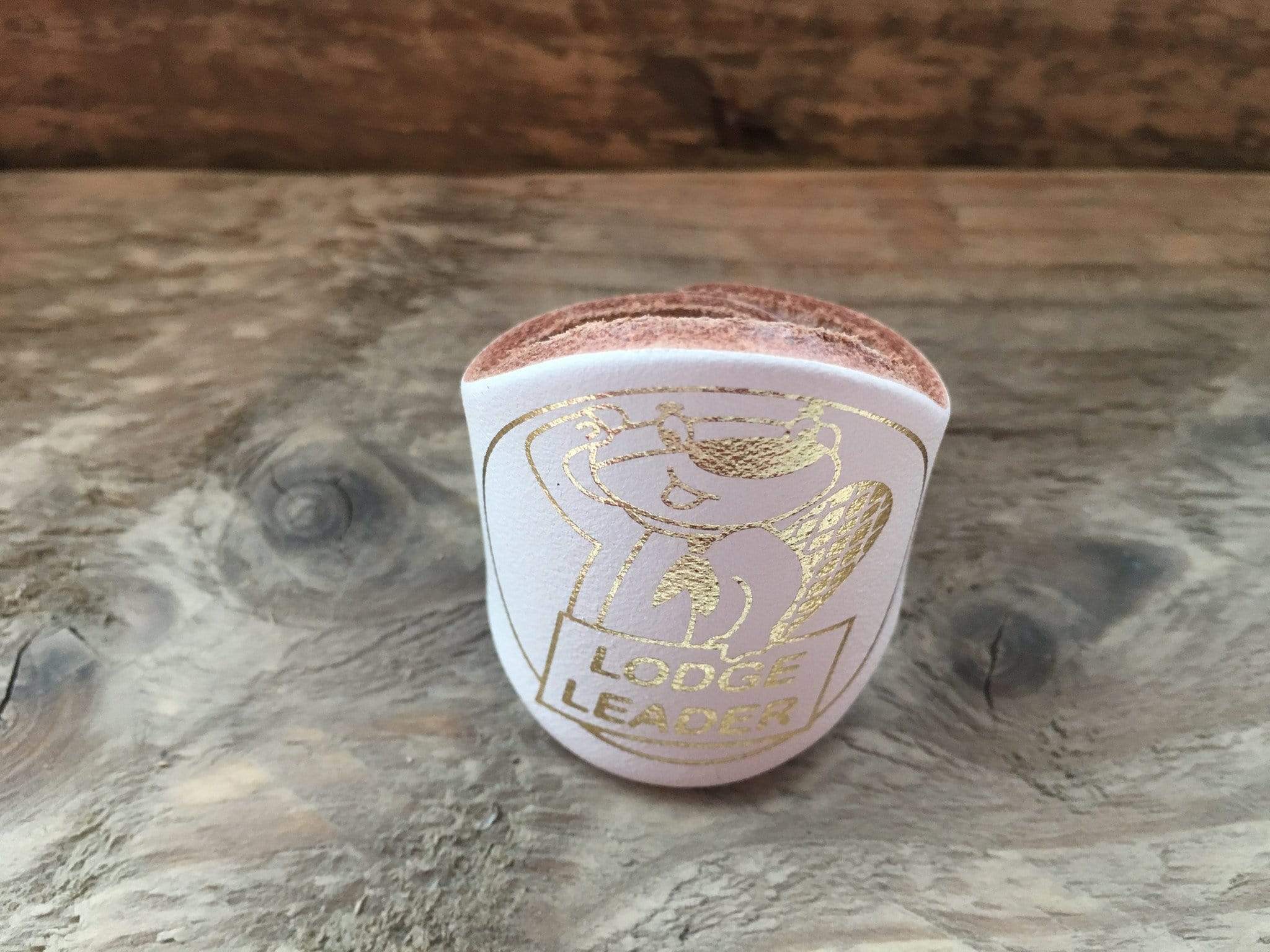 Beaver Scout UK Lodge Leader Leather Woggle | Handmade Gold Print Desi ...